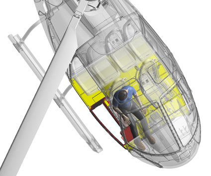 Airbus AS350 RH Cockpit Floor Window - Swiss Helicopter Engineering